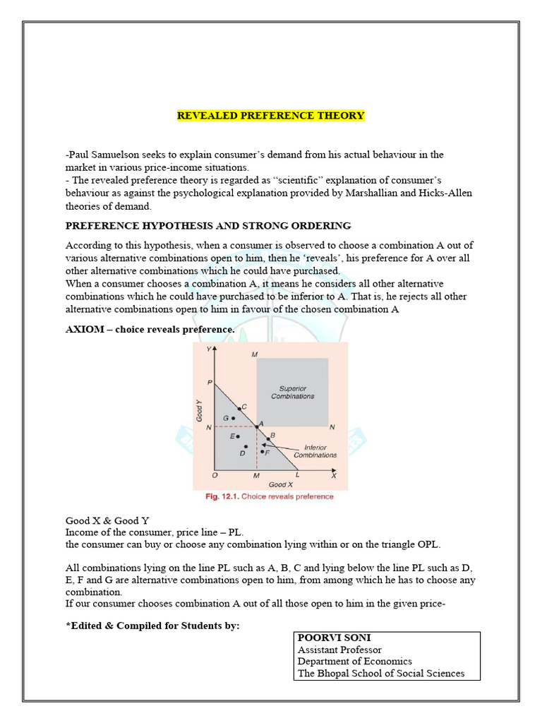 Revealed Preference Theory | Download Free PDF | Scientific Theories | Economic Theories