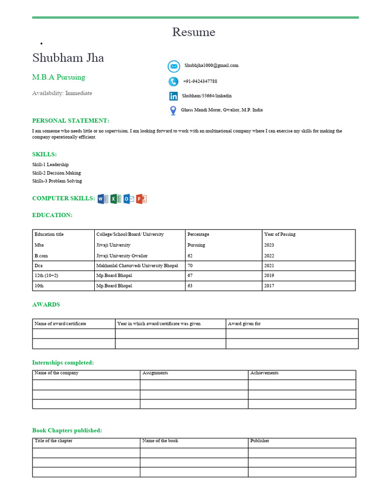 Resume Template | PDF
