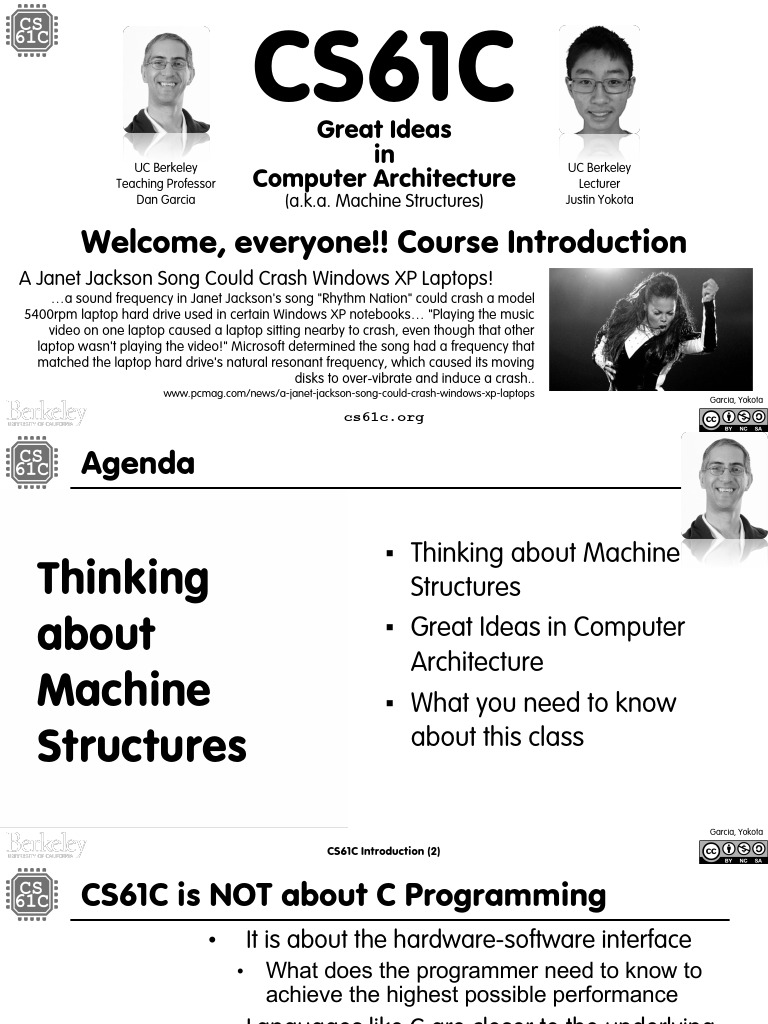 CS61C 2023fa L01 Intro 1upbw | PDF | Parallel Computing | Computer Architecture