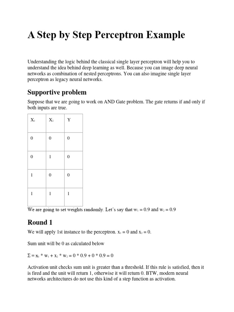 Perceptron AND Gate Tutorial | PDF | Theoretical Computer Science ...