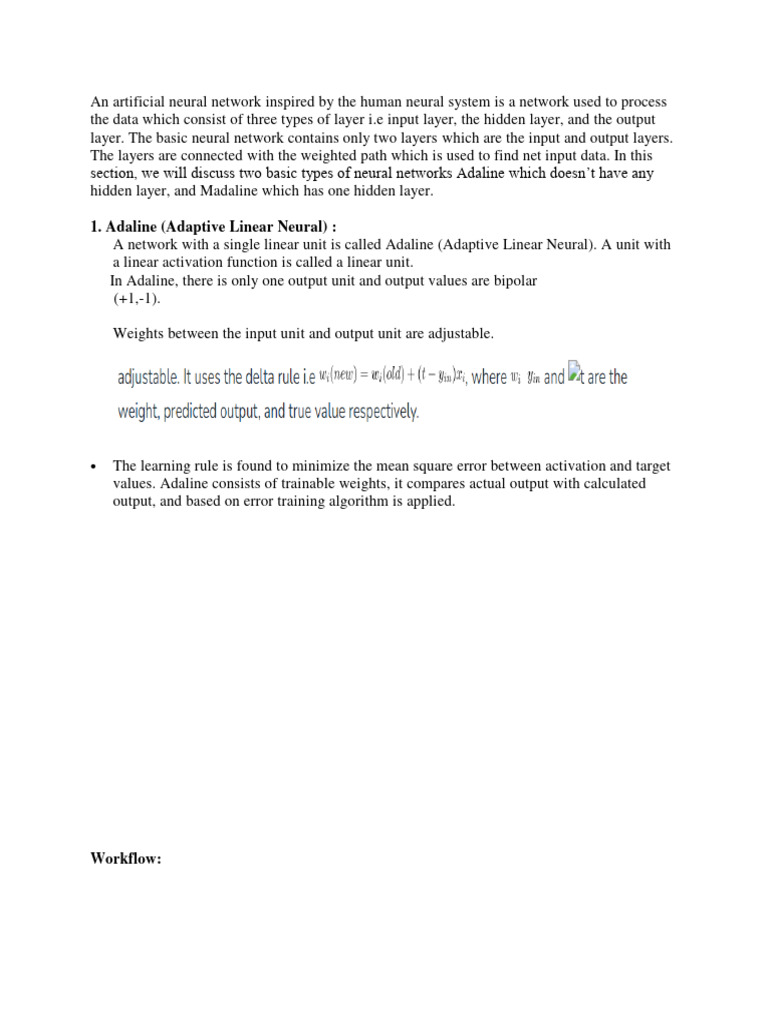Algorithm & Solved Example -ADALINE | PDF | Artificial Neural Network | Algorithms And Data ...
