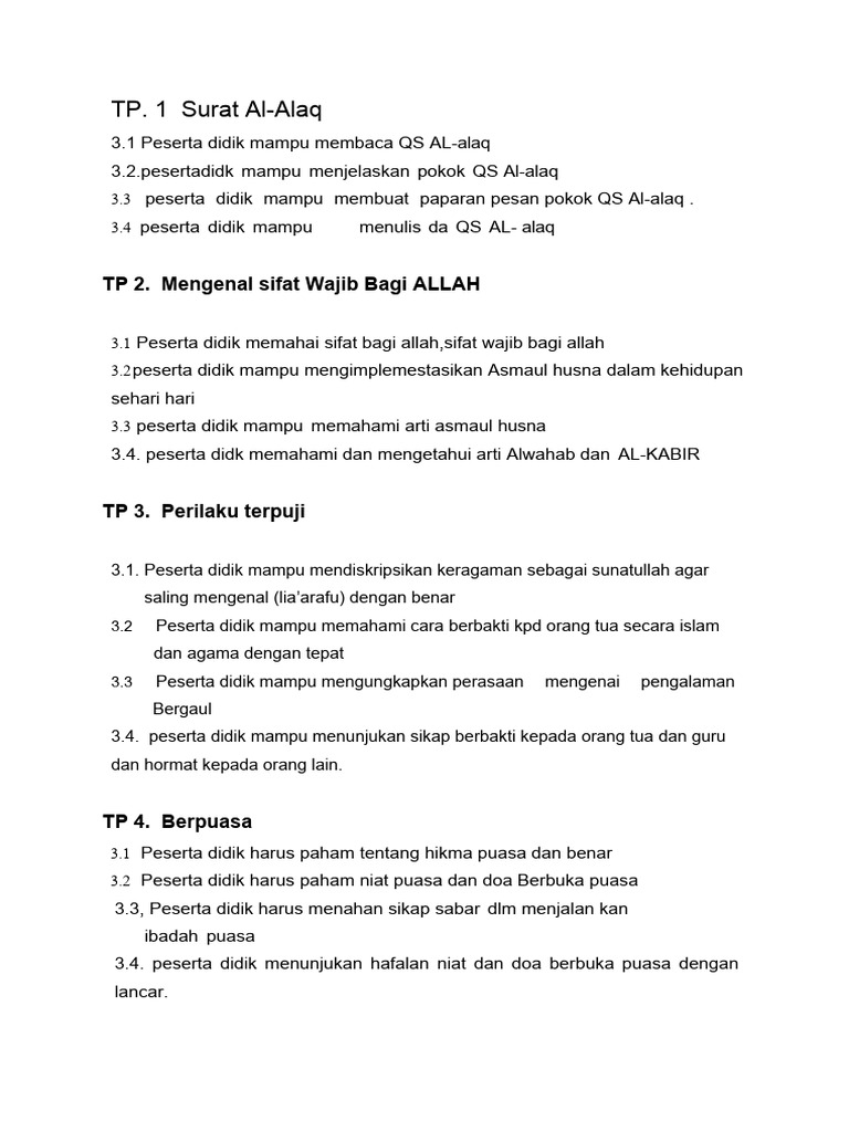 TP Pai Kls 3 Rohaya | PDF