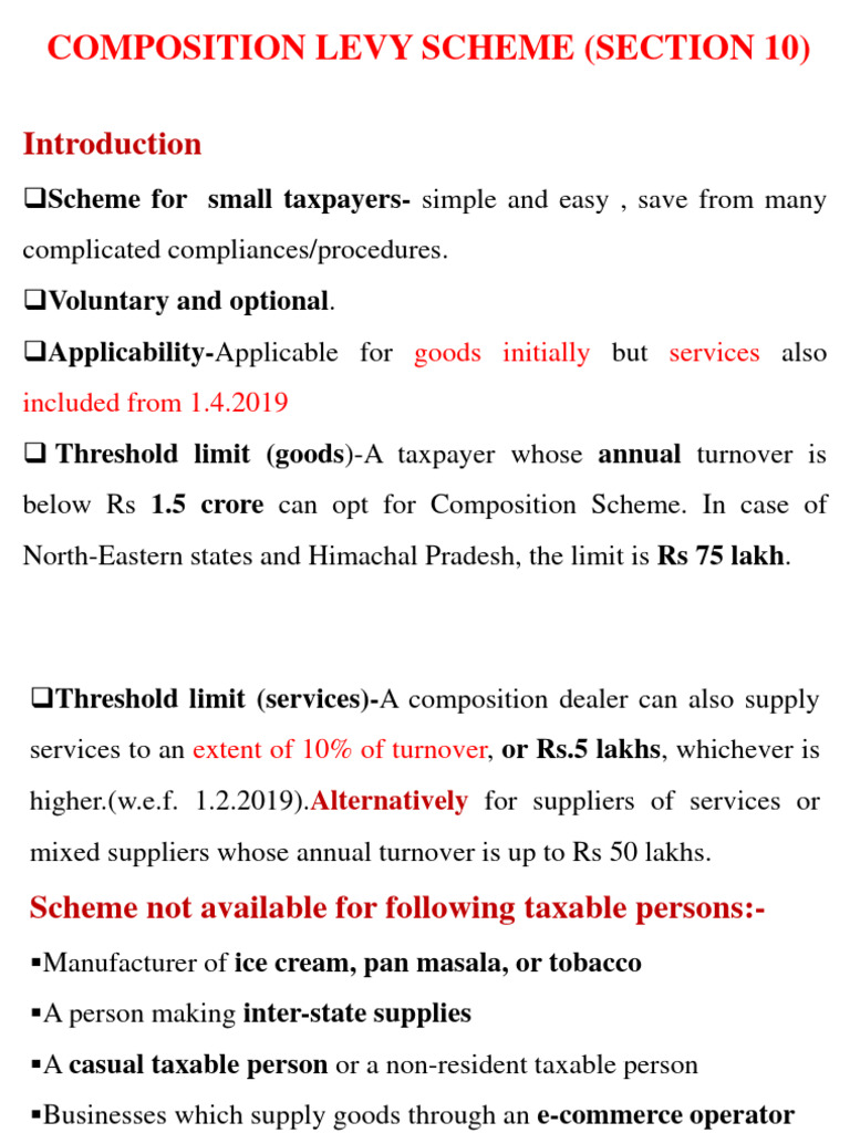 GST Composition Scheme | PDF