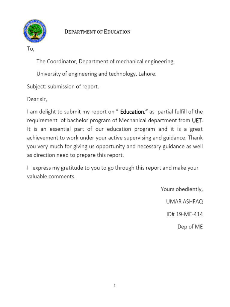 2019-Me-414 Umar Ashfaq | PDF | Elementary And Secondary Education Act | Race To The Top