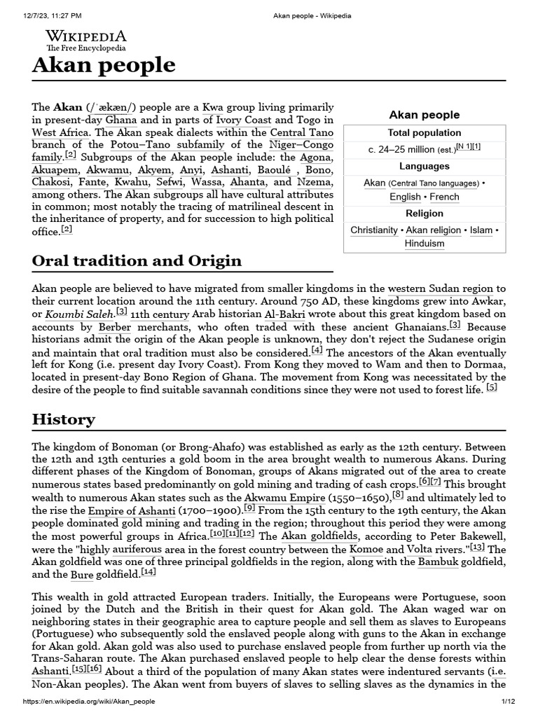 Akan People | PDF | Ghana
