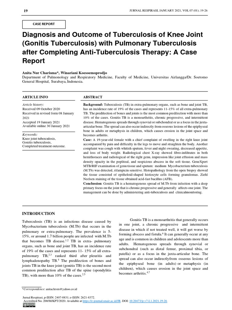 admin,+94+Layout+JR+7 (1) +DR +anita+ (P 19-26) | Download Free PDF | Tuberculosis | Bone