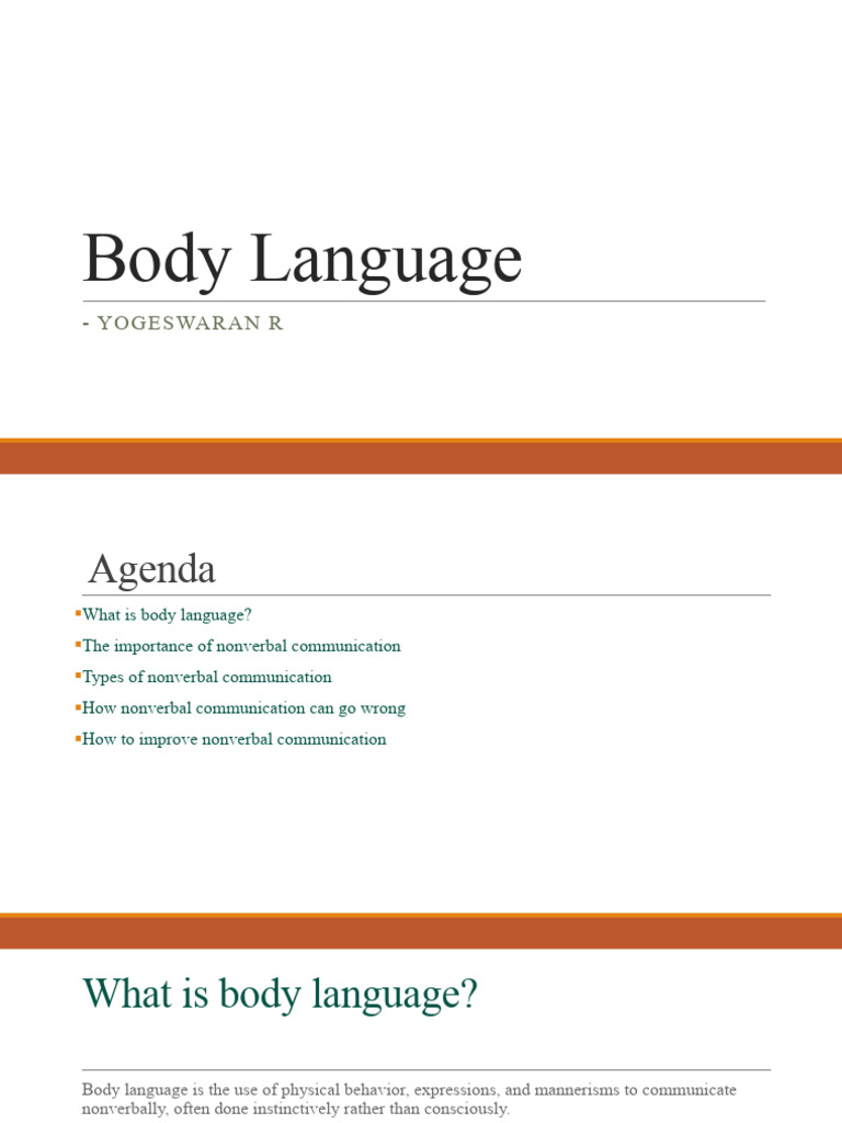 Body Language | PDF | Nonverbal Communication | Body Language