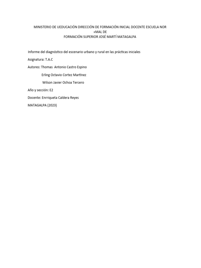 Diagnostico de Pract | PDF | Aprendizaje | Educación primaria