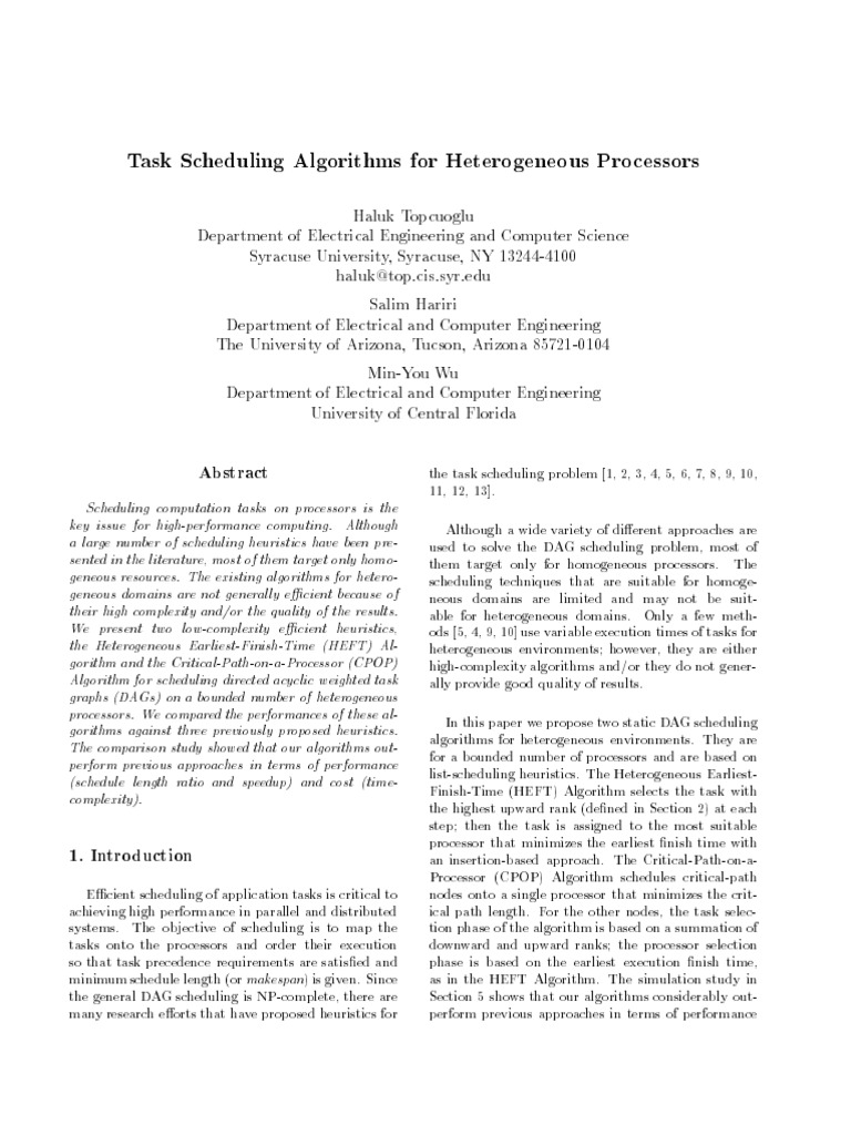 1999 (125) - Heterogeneous Task Scheduling Algorithms | PDF | Time Complexity | Applied Mathematics