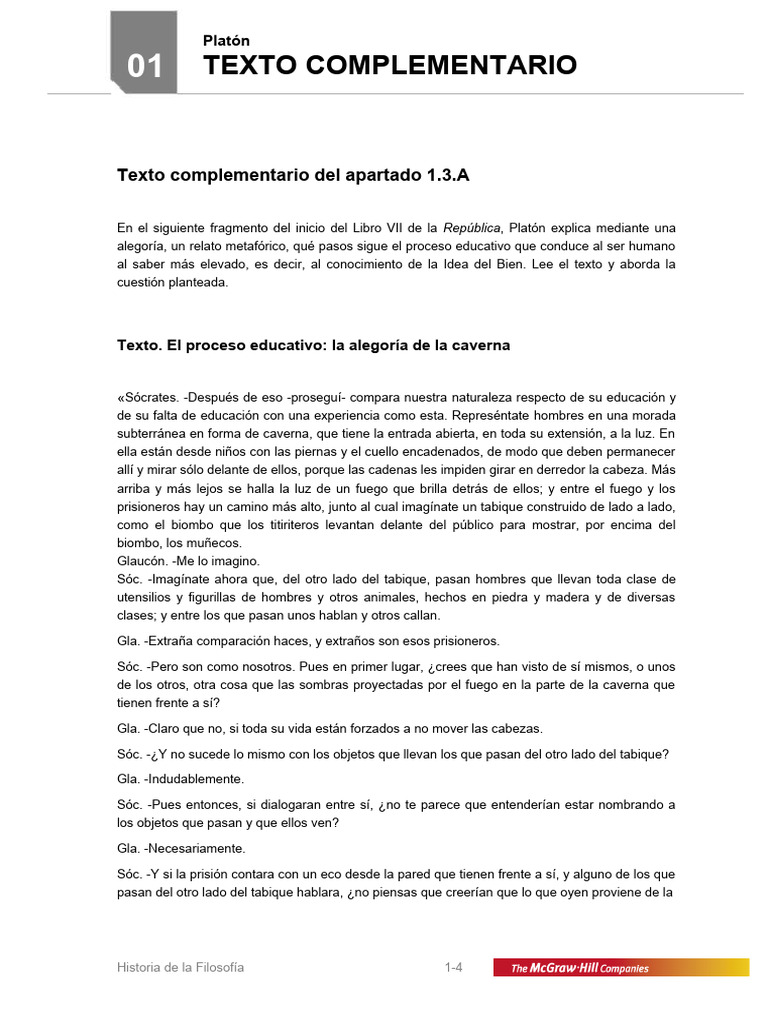 01_Texto_complementario_2 | PDF | Platón | Alegoría