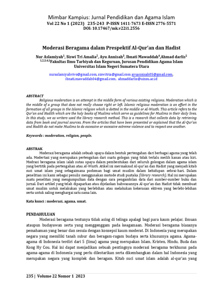 Moderasi Beragama | PDF