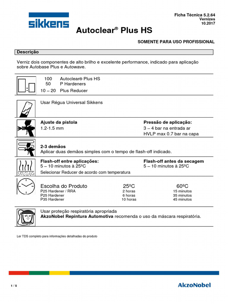 Sikkens TDS Autoclear Plus HS Port PDF | PDF | Temperatura | Conhecimento