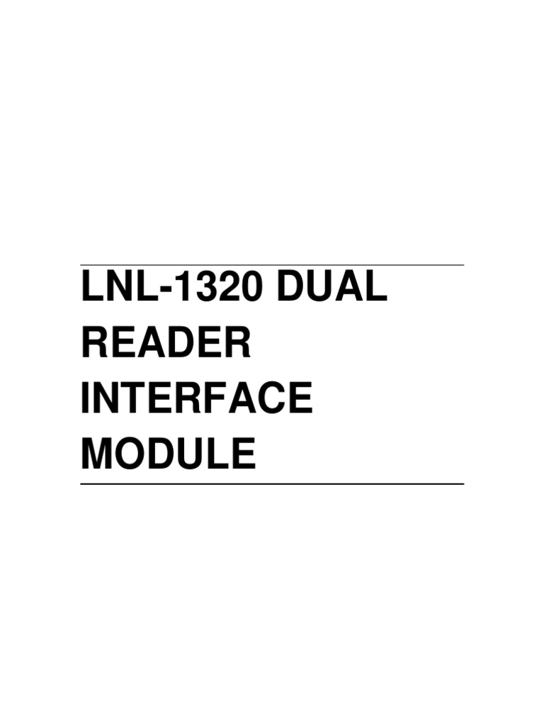 LNL-1320 Dual Reader Interface Module | PDF | Access Control | Bit Rate