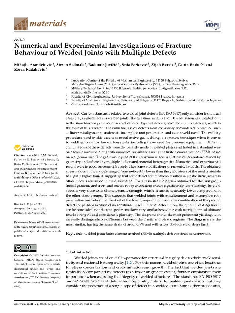 Numerical and Experimental Investigation | PDF | Construction | Welding