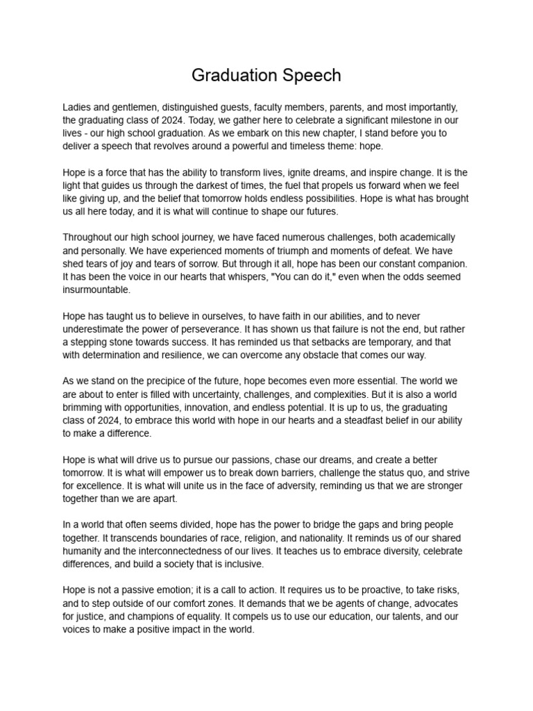 Chat GPT Speech | PDF | Hope