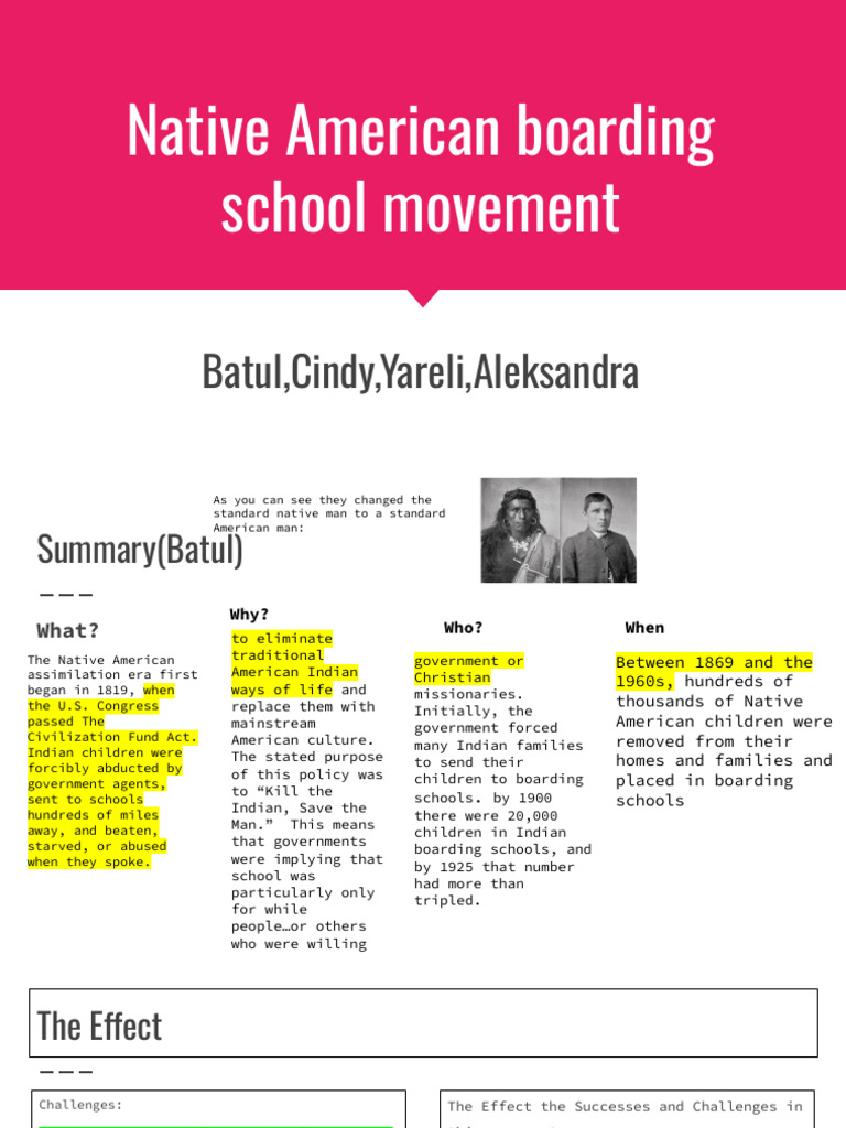 Native American Boarding School Impact | PDF | Classroom | Native ...