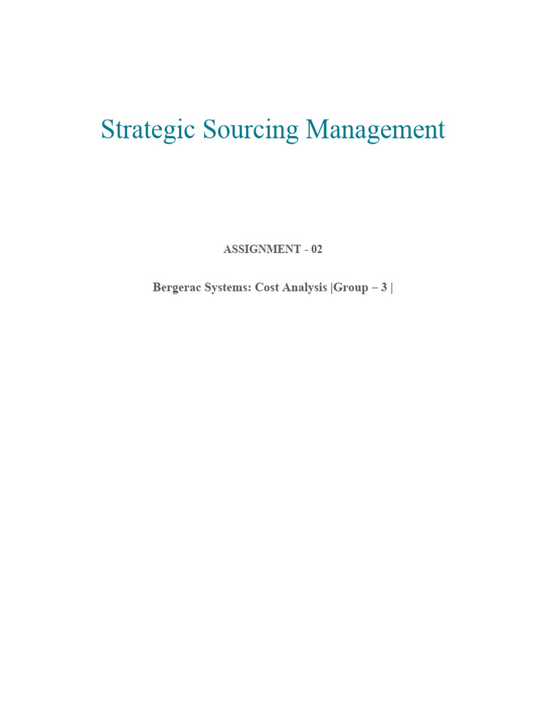 SSM A Assignment 2 Group 5 | PDF | Outsourcing | Supply Chain
