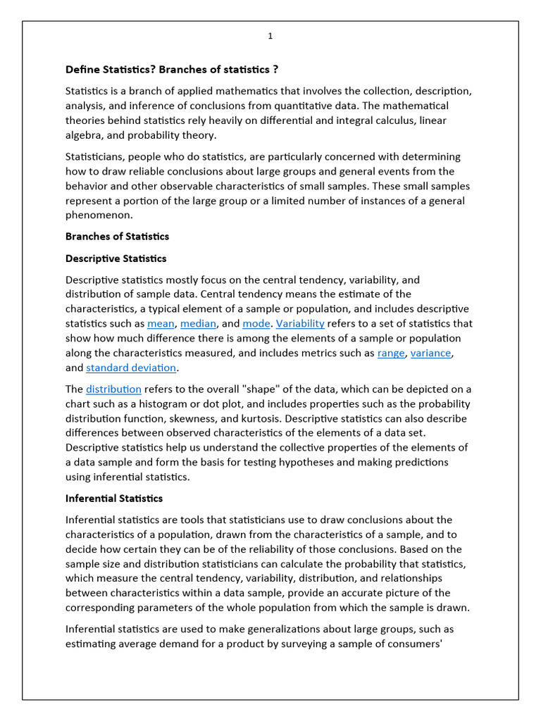 Define Statistics Pdf Statistics Variance 1227