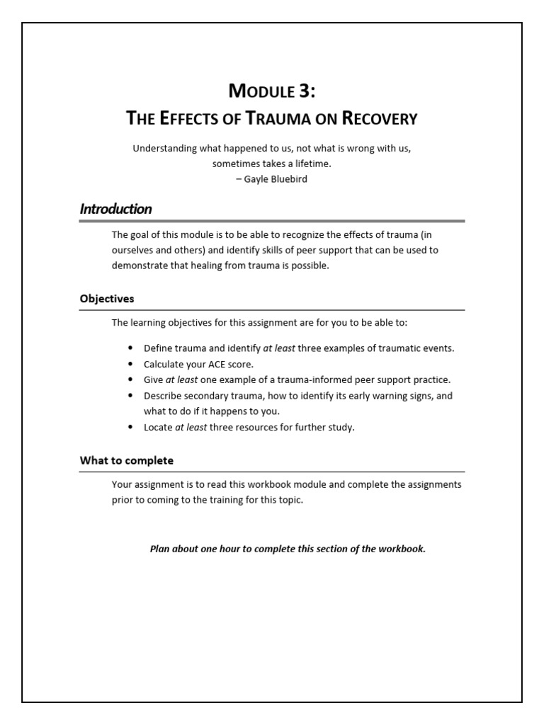 SAMHSA The Effects of Trauma On Recovery | PDF | Psychological Trauma ...