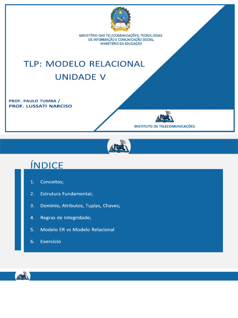 TLP Unidade V Modelo Relacional v2-1-2 | PDF | Modelo relacional | Base ...