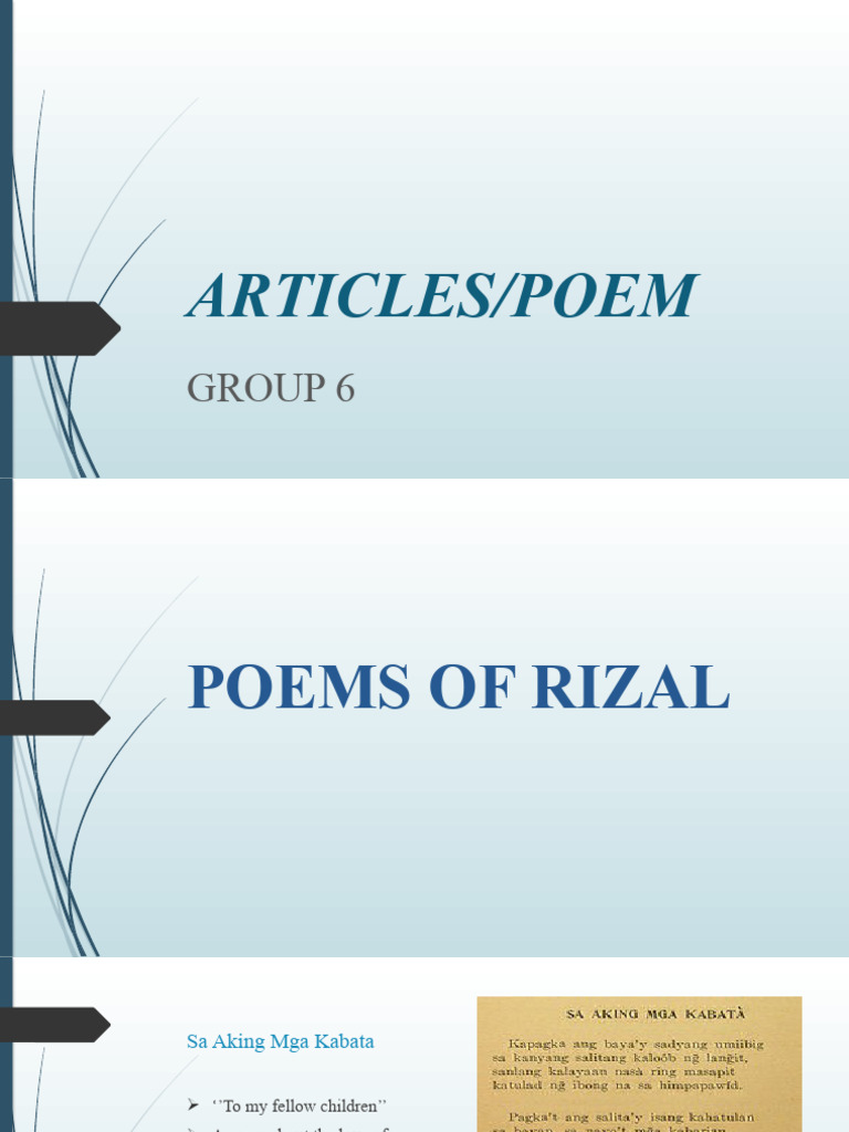 articles-of-rizal | PDF | Tagalog Language | Philippines