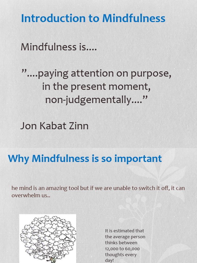 Introduction To Mindfulness | PDF | Mindfulness | Thought