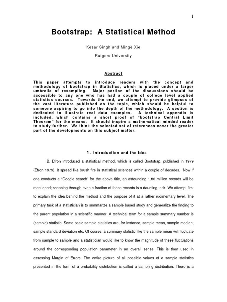 Bootstrap 1 | Download Free PDF | Bootstrapping (Statistics) | Resampling (Statistics)