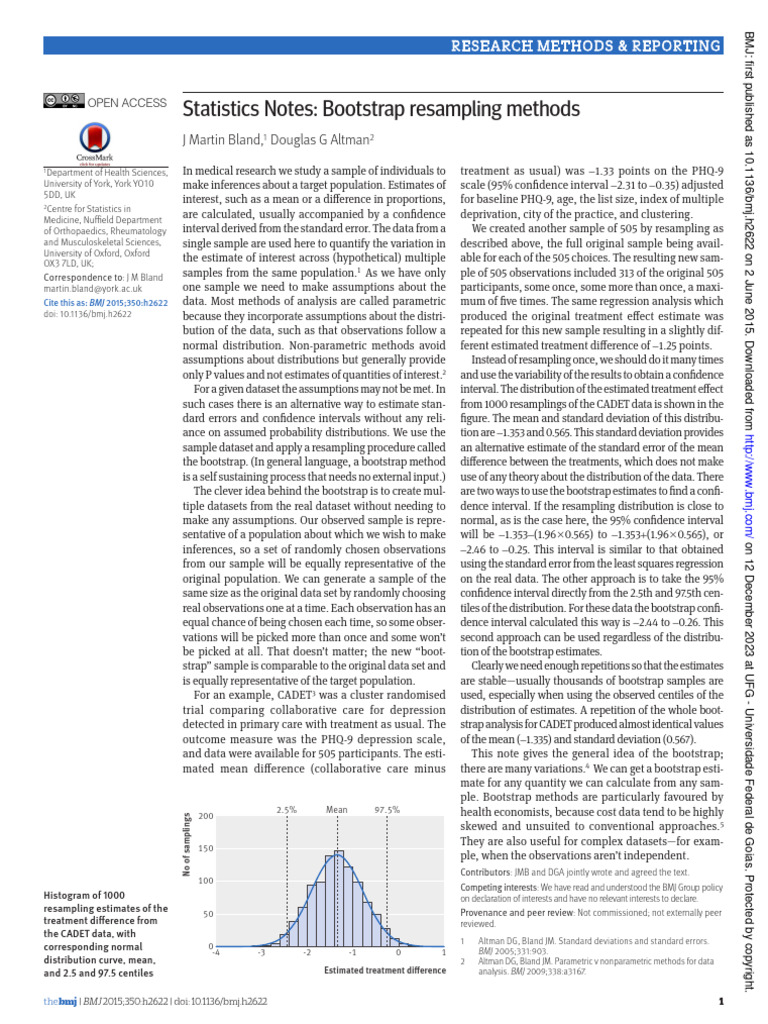 BMJ h2622 Full | PDF | Bootstrapping (Statistics) | Resampling (Statistics)
