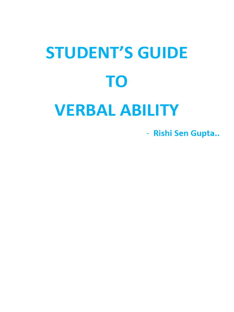 Student's Guide To Verbal Ability | PDF | Grammatical Number | Plural