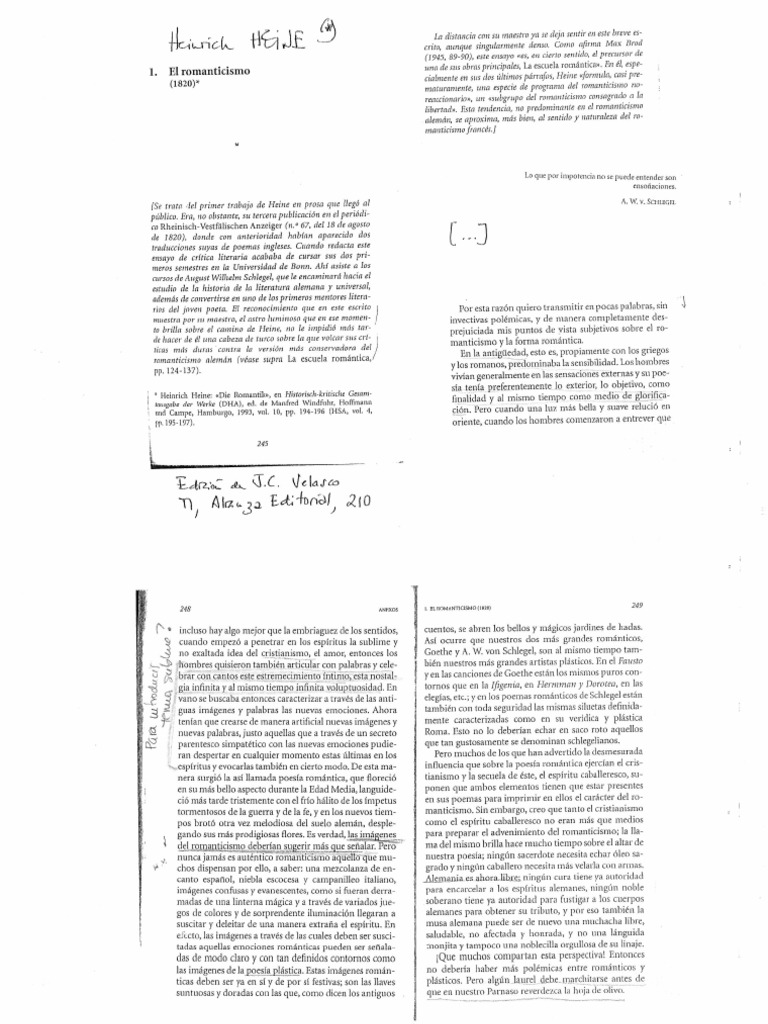 Heine - El Romanticismo | PDF