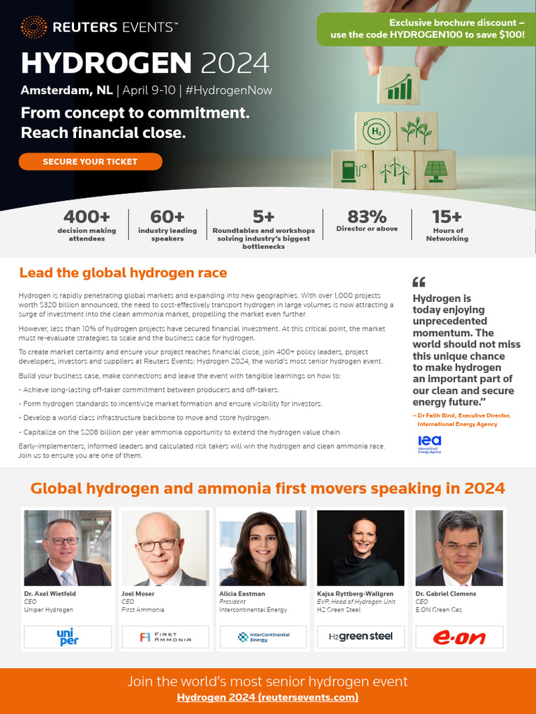 Hydrogen Brochure V4 Reuters | PDF | Low Carbon Economy | Innovation
