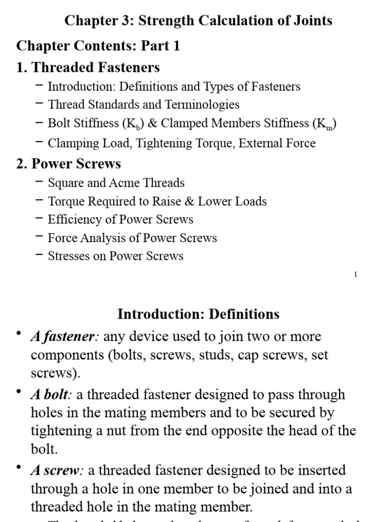 Joint Strength Calculations for Bolts | PDF | Screw | Manufactured Goods