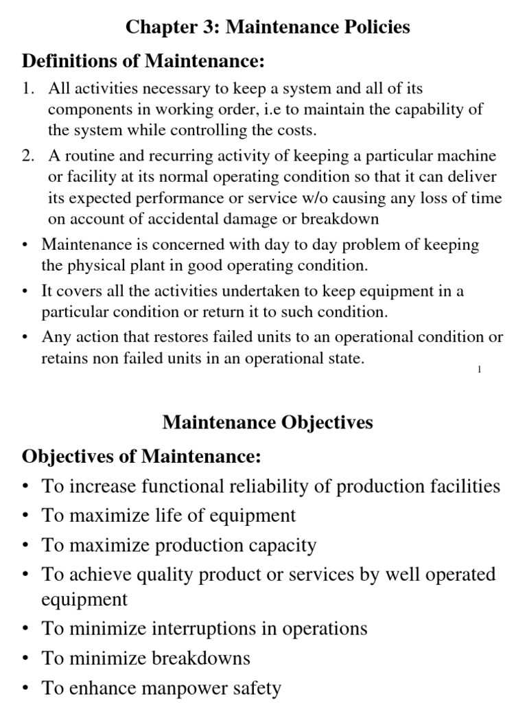 Maintenance Policies Overview | PDF | Fracture | Failure Analysis