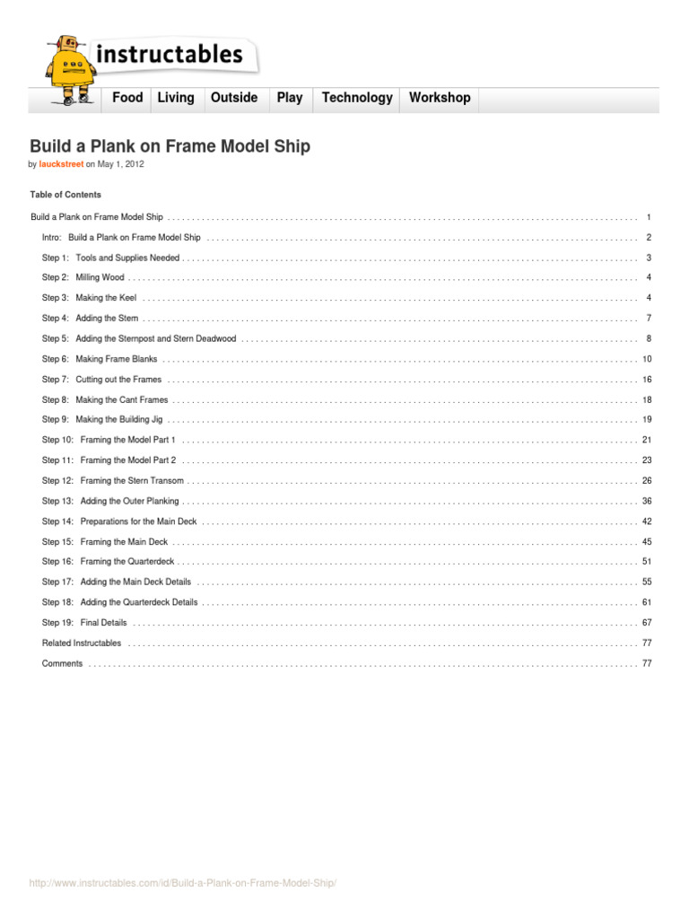 Plank-on-Frame Model Ship Guide | PDF | Blade | Knife