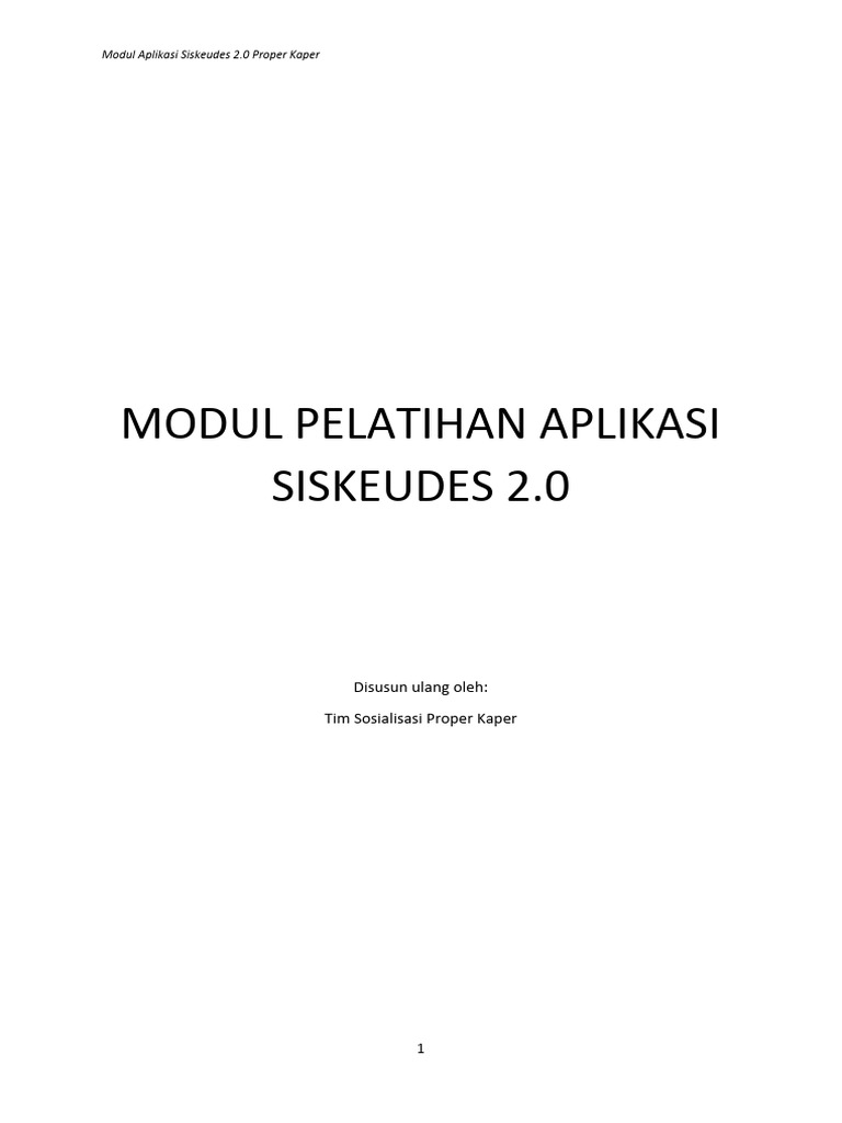 Modul Siskeudes Proper Kaper 2.02 | PDF | Ilmu Sosial