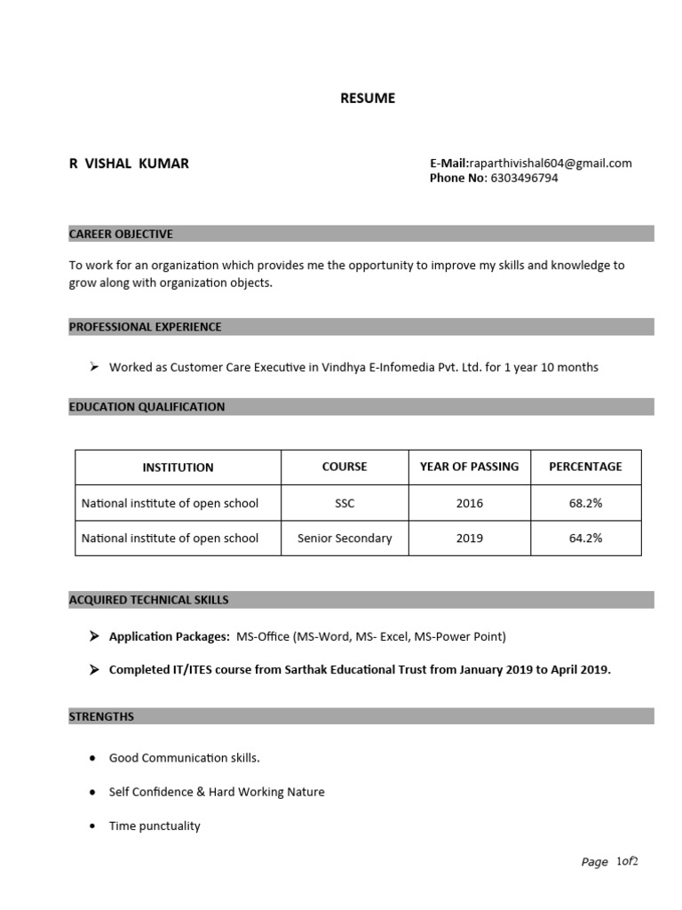 Vishal Resume New | PDF
