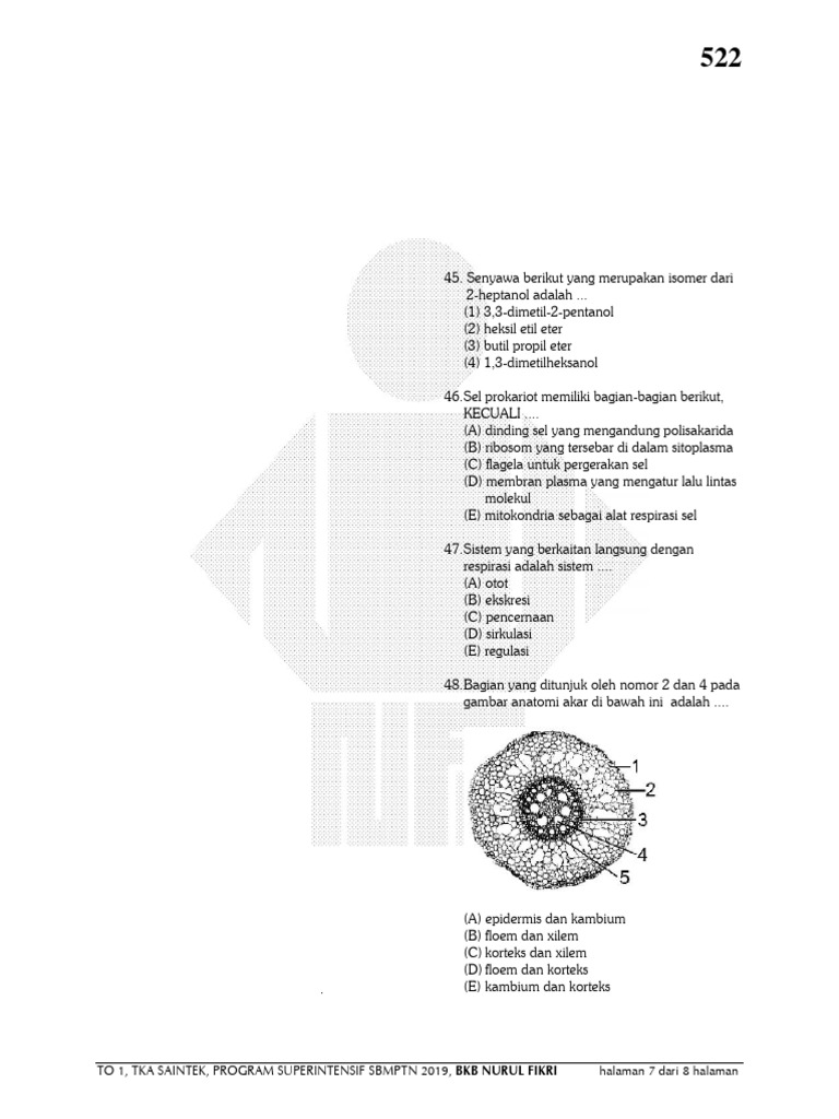 A-0601 BIO Soal Dan Pembahasan TKA Biologi Saintek UTBK (SFILE | PDF