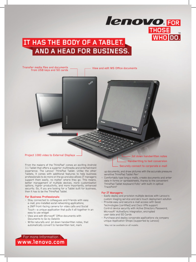 It Has The Body of A Tablet. and A Head For Business | PDF | Tablet ...