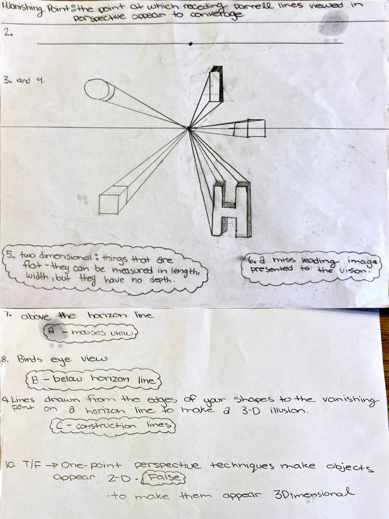 one point perspective test | PDF