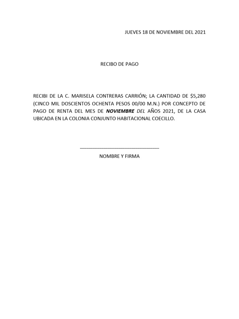 Recibo de Renta 1 | PDF