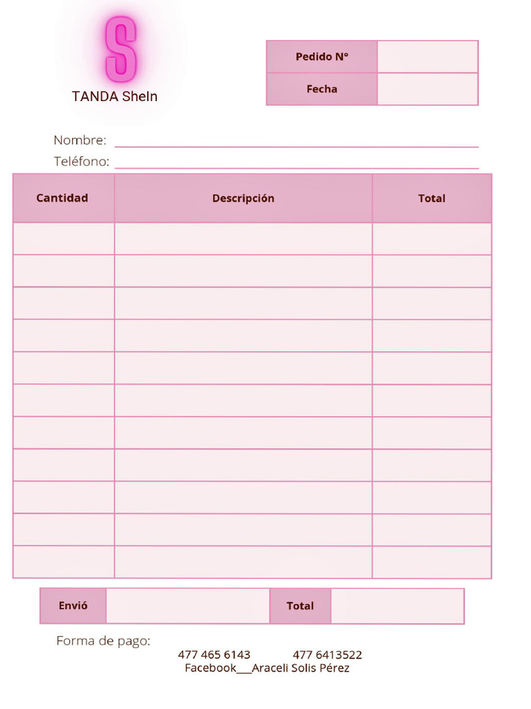 Notas Tanda SheIn | PDF