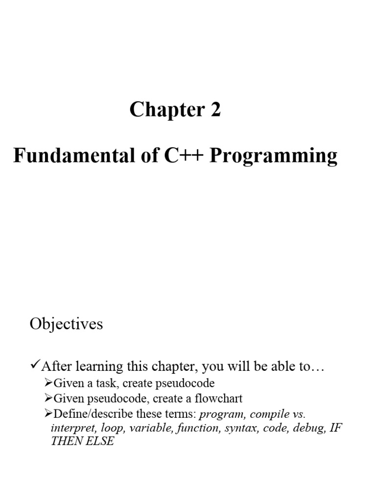ch2 Lec1 | PDF | C++ | Computer Program