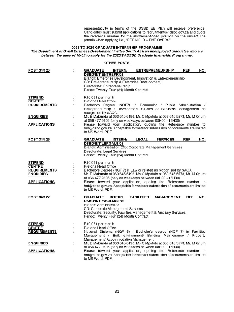 34 Public Service Vacancy Circular 34 of 2023 81 84 | PDF | Economies | Business