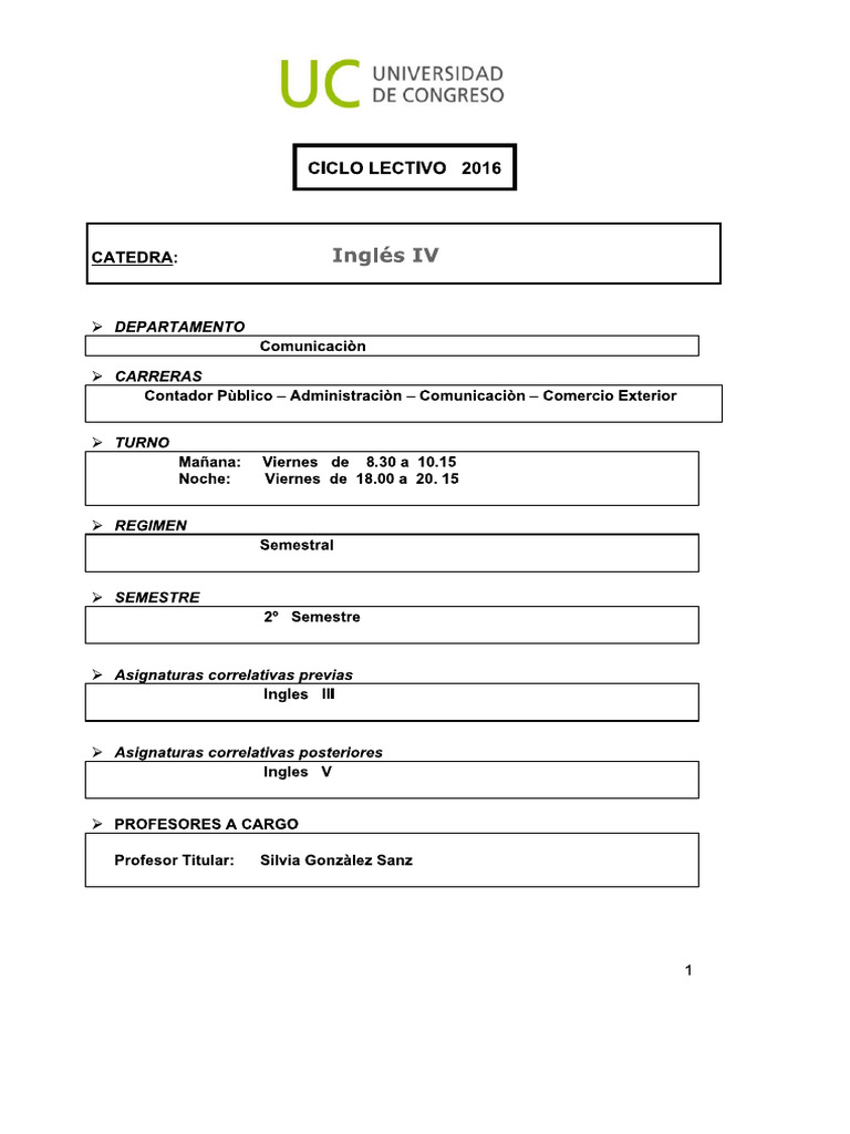 23 - Ingles IV | PDF