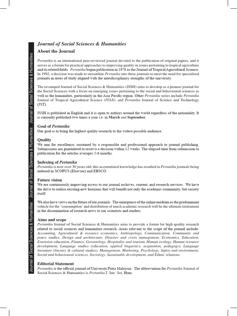 Journal of Social Sciences & Humanities | PDF | Academic Journal | Parks