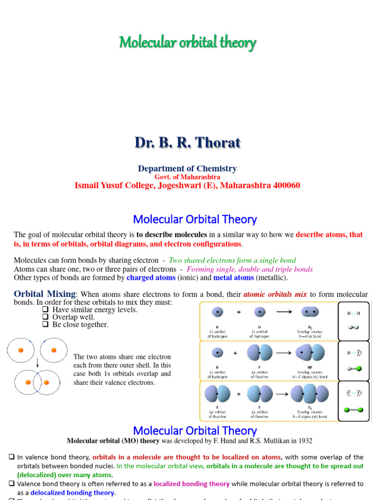 Molecular Orbital Theory Basics | PDF | Molecular Orbital | Chemical Bond