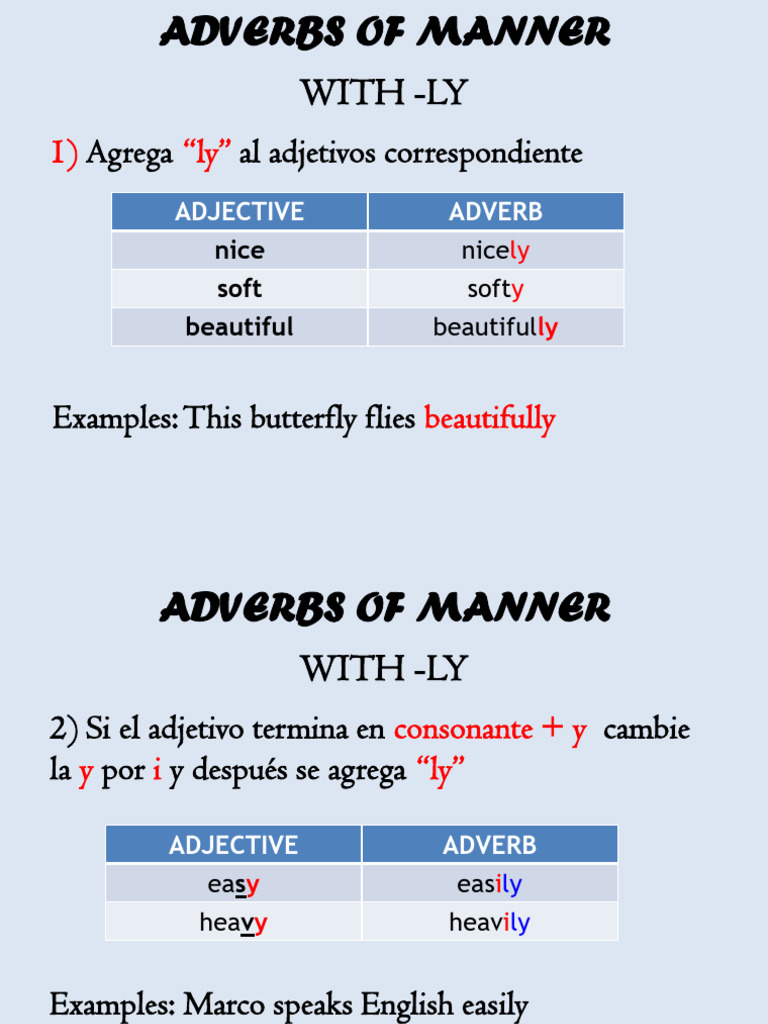 Adverbs of Manner & Verbs +infinitive | PDF | Adverb | Language Families