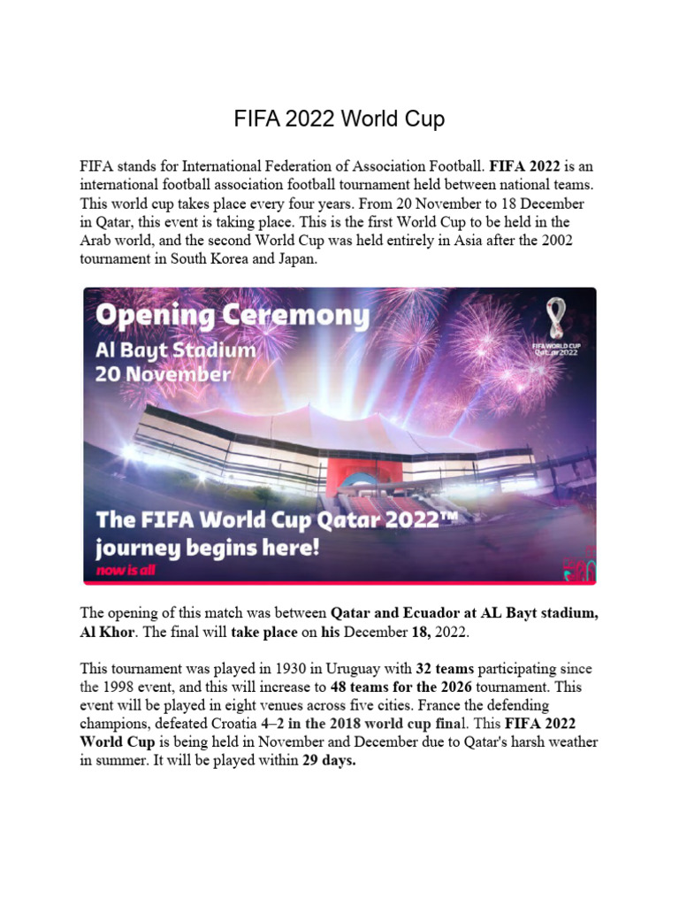 FIFA 2022 World Cup | PDF | Fifa World Cup | Fifa