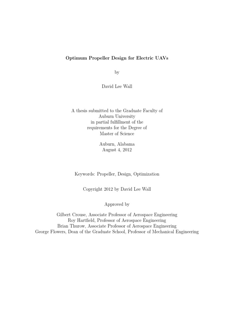 Optimum Propeller Design for Electric UAVs | PDF | Airfoil | Lift (Force)