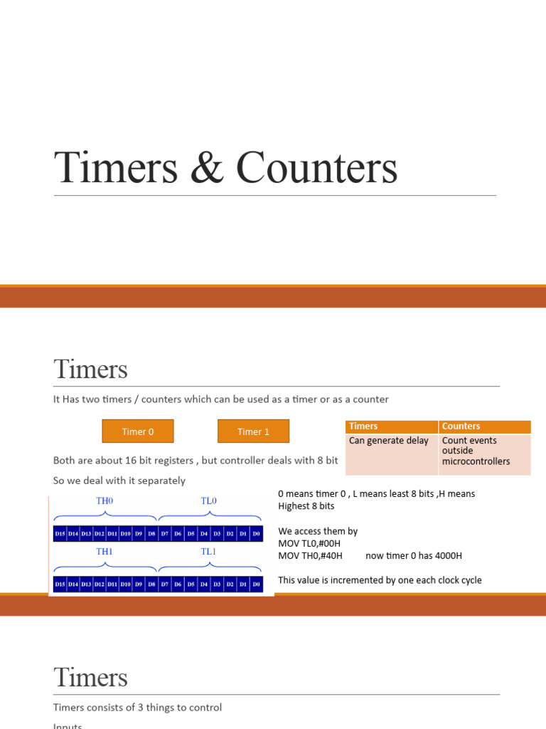Timers And Counters Pdf Timer Computer Architecture